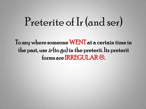 Fill in chart present preterite right side up | PDF