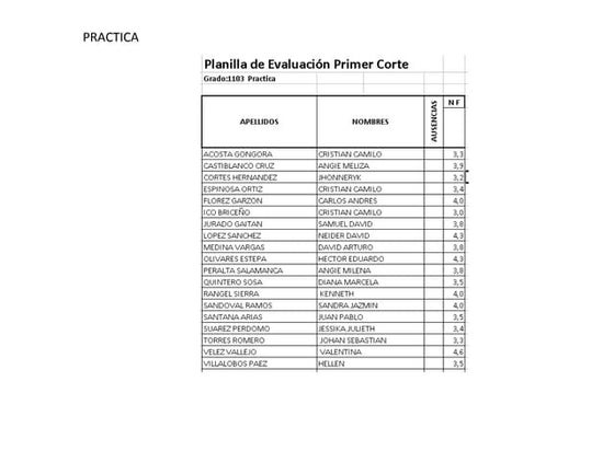 Practica corte 2 | DOCX