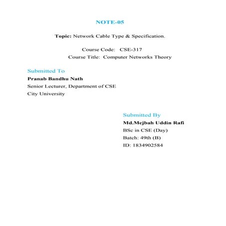 Network cable types and specifications | PDF