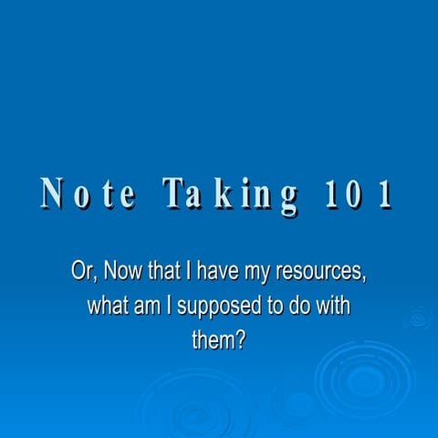 Note Taking 101 | PPT