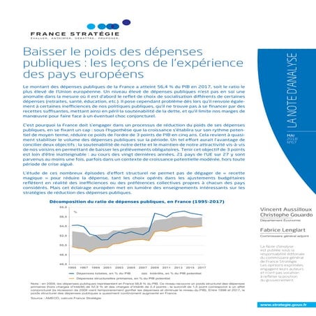 Baisser le poids des dépenses publiques : les leçons de l’expérience ...