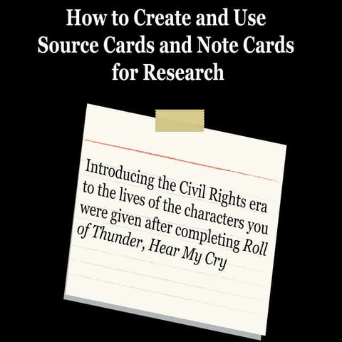 Note Cards And Source Cards Formal Observation 2 | PPT