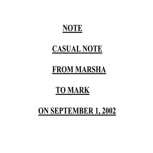 Note casual note marsha to mark 9 1 02 | PDF