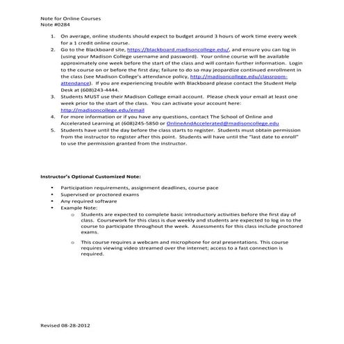 Note for online courses at Madison College | PDF | College Education ...