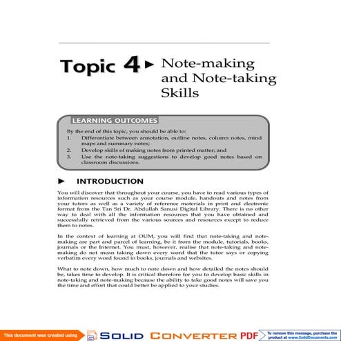 Note making oum | PDF