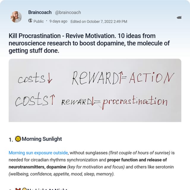 Kill Procrastination - Revive Motivation. 10 ideas from neuroscience ...