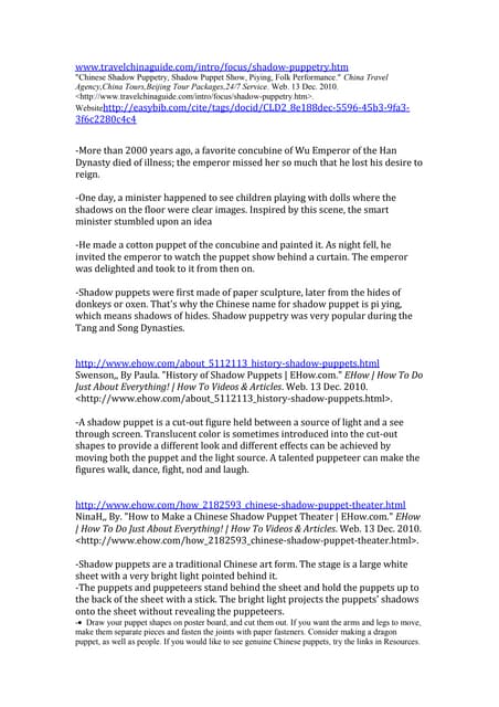 Shadow puppets drama 136 | PPT