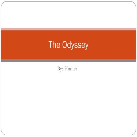 Notes on the Odyssey | PPT | Poetry | Books and Literature
