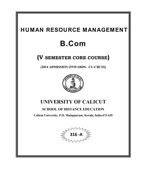 Human Resource Management | Introduction,Meaning and Definition | PPTX