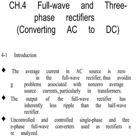 three phase full wave rectifier ac to dc | PPT
