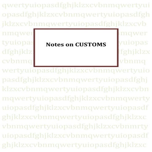 Notes customs (1) | PDF