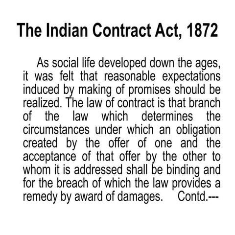 Notes-Indian Contract Act-Ppt.ppt 1872 note | PPT