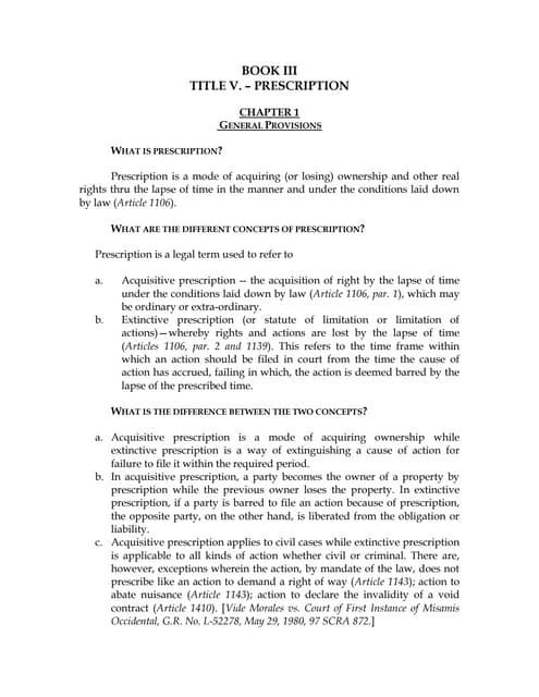 Law of Prescription | PPT