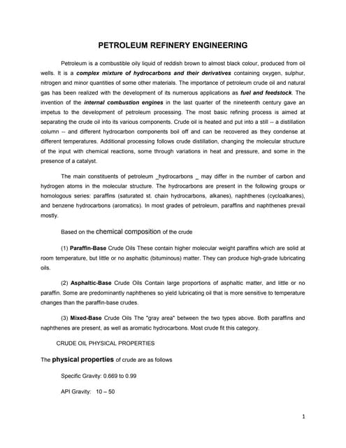 Physical and chemical properties of petroleum | PPTX