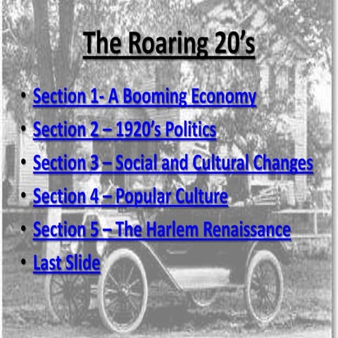 Notes: The Roaring 20's - Chapter 7 | PPTX