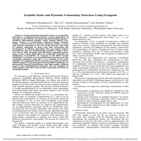 Scalable Static And Dynamic Community Detection Using Grappolo Notes 5679