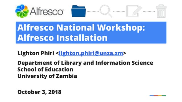 Alfresco Workshop Installing Alfresco Content Services And Alfresco