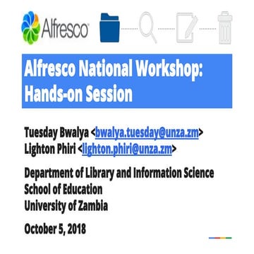 Alfresco Workshop: Hands-on Practical Session | PDF