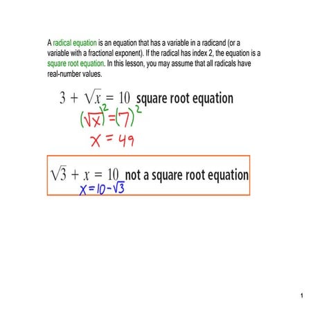 Solving Equation Involving Radical Equation.pptx