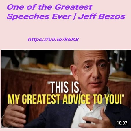 One of the Greatest Speeches Ever | Jeff Bezos | PDF