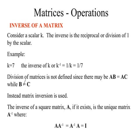 Comprehensive Guide to Matrix Inversion and Determinants in Linear ...