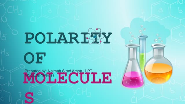 Polarity of Molecules | PDF
