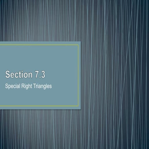 Special Right Triangles | PPT