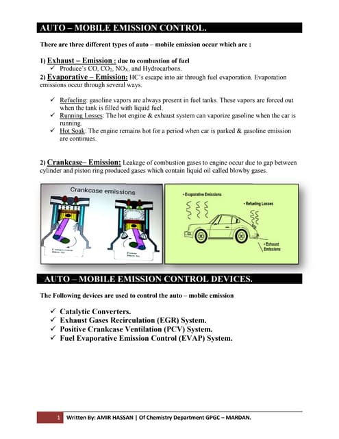 Car exhaust system | PPTX | Chemistry | Science