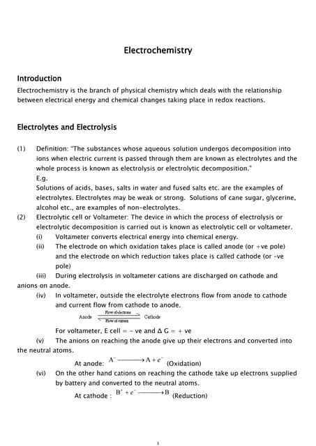Electrolysis | PPTX | Chemistry | Science