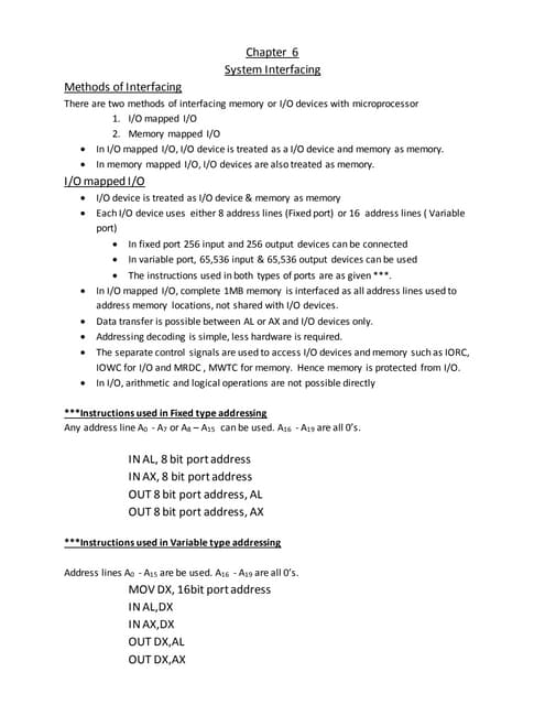 8085 Interfacing with I/O Devices or Memory | PPSX