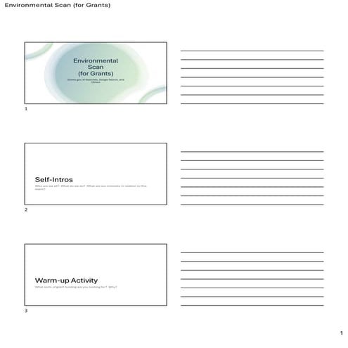 Notes Environmental Scan for Grants / Grant Opportunities | PDF