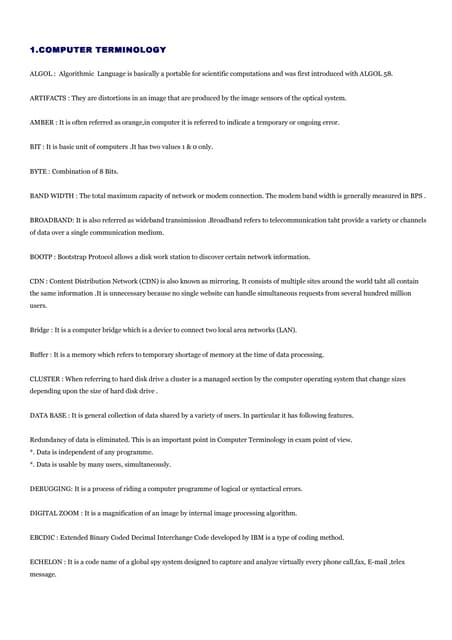 200 common abbreviations and terminology in ict part 1 | PDF | Internet | Computing