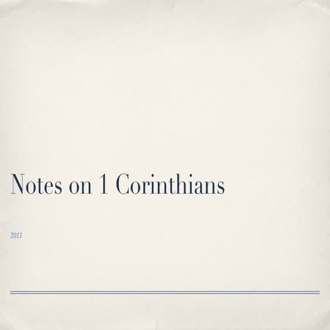 Notes on 1 corinthians | PPT