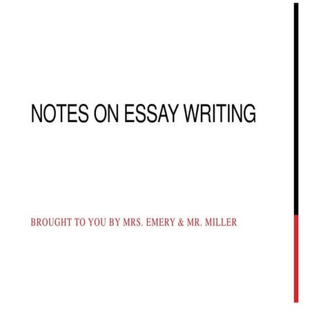 Notes On Essay Writing | PDF