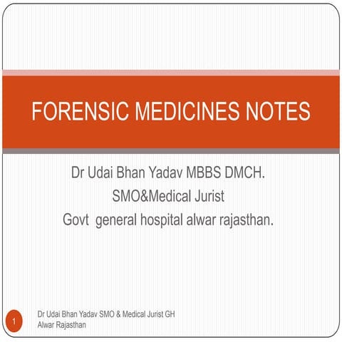 Notes on forensic medicines | PPTX