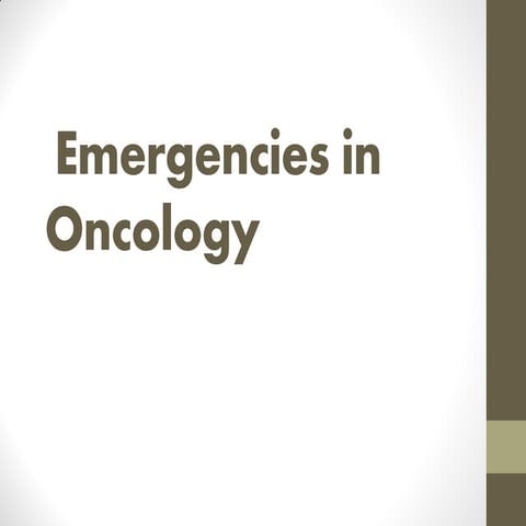 Emergencies In Oncology | PDF