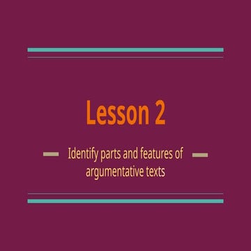 This is a presentation on how to Structure an Argumentative text | PPTX