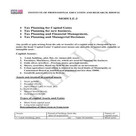Tax Planning And management (B.com) unit 3 | PDF