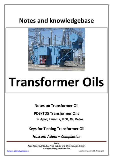 Furan Testing of Transformers Oil | PPTX