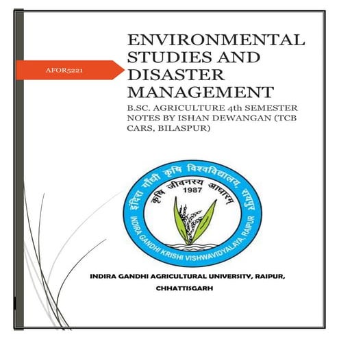 Environmental studies and disaster management notes AFOR5221 | PDF