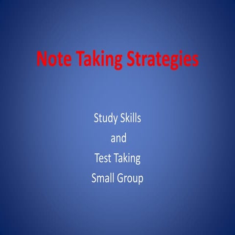 Note taking Strategies | PPTX