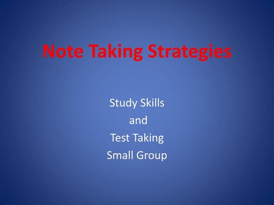 Six Examples Of Ways To Take Notes Vr1.1 | PPT | Geography | Science