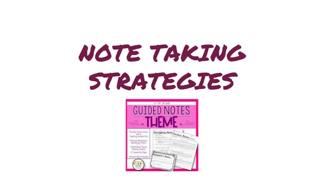 note taking strategies | PDF