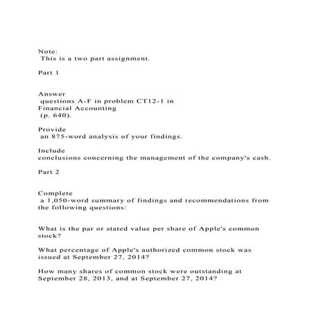 Note This is a two part assignment. Part 1Answer .docx