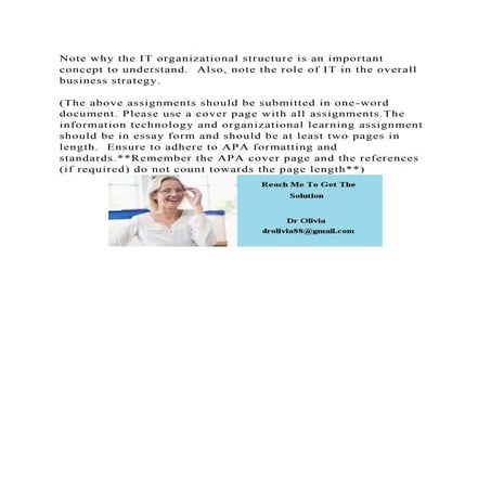 Note why the IT organizational structure is an important concept to .docx