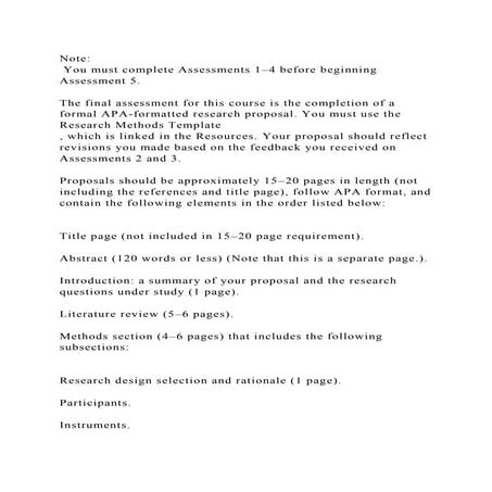 Note You must complete Assessments 1–4 before beginning Assessmen.docx