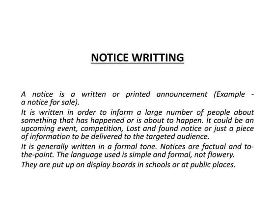 Notice writing by kuldeep Bartwal Deep | PPTX