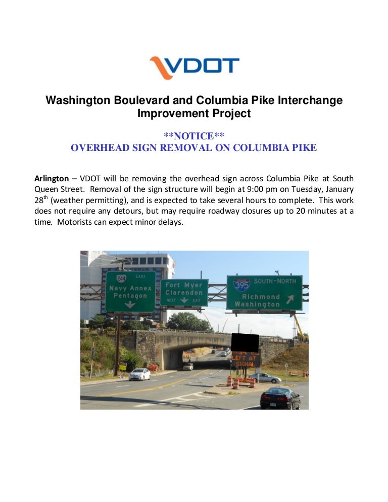VDOT NOTICE Jan. 28