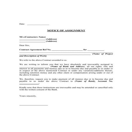 Notice of assignment | PDF