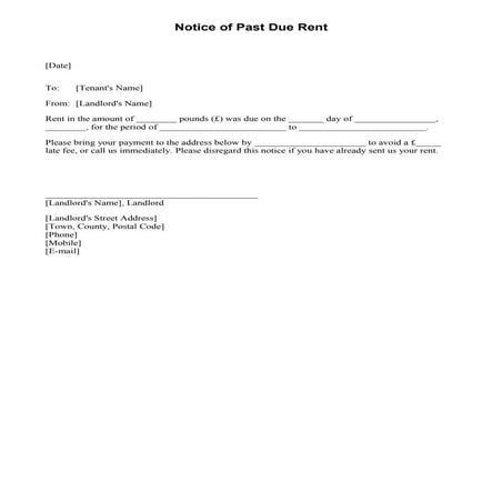 Notice of past due rent | PDF